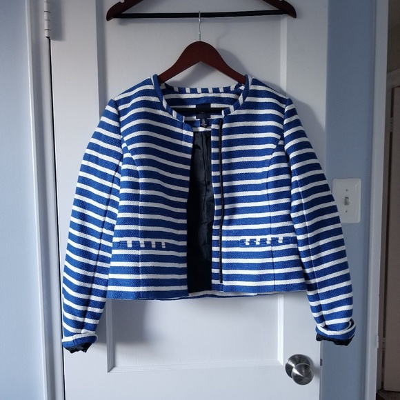 GAP | Jackets & Coats | Gap Blue And White Striped Jacket 6 | Poshmark